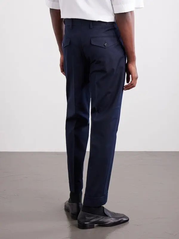 Dries Van Noten Philip Straight-leg Cotton And Wool-blend Twill Trousers