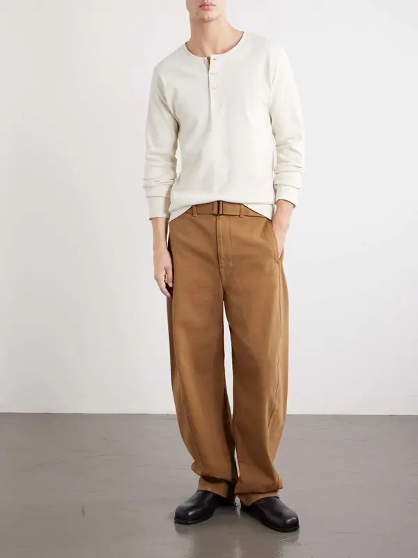 LEMAIRE Henley Ribbed Cotton T-shirt