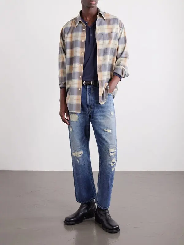 BEAMS Straight-leg Distressed Jeans