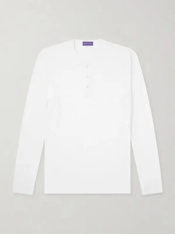 Ralph Lauren Purple Label Cotton-jersey Henley T-shirt