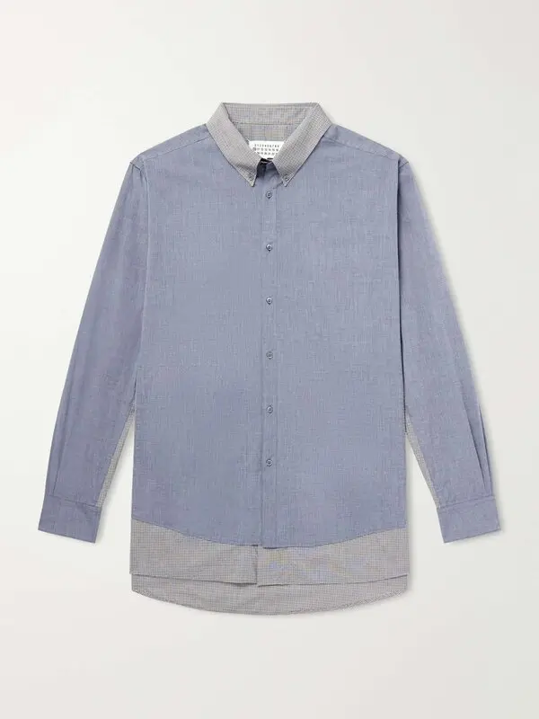 MAISON MARGIELA Double Checked Cotton-poplin Shirt - Blue