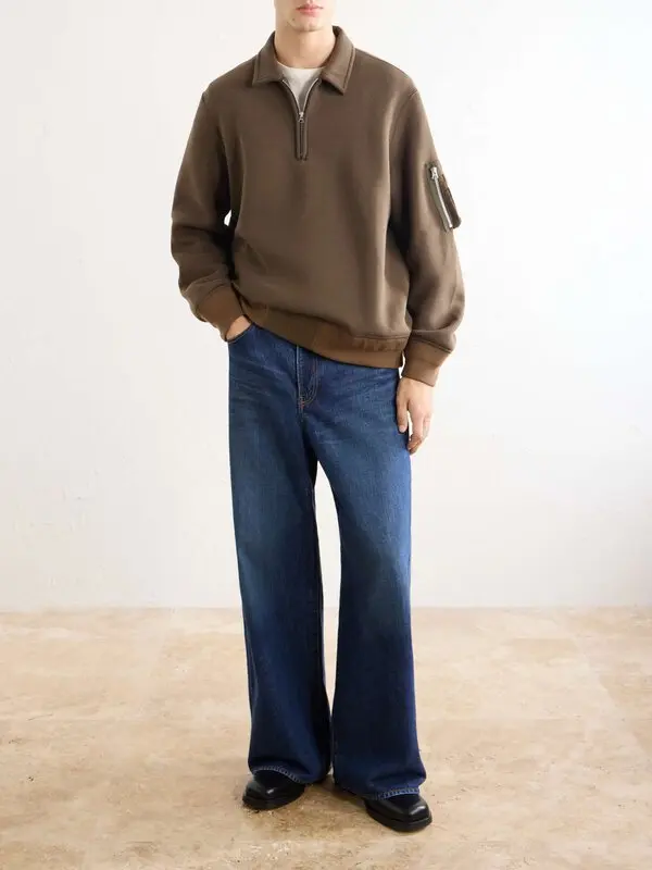 Sacai Cotton-blend Half-zip Sweater