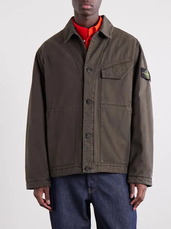 Stone Island Garment-dyed Panama Cotton-canvas Jacket
