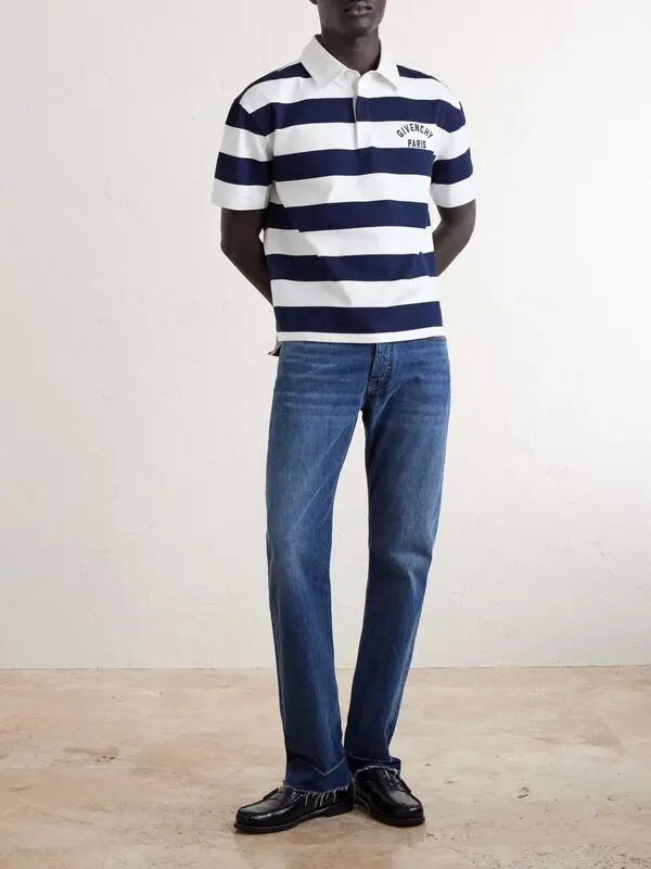 Givenchy Logo-embroidered Striped Cotton Polo Shirt