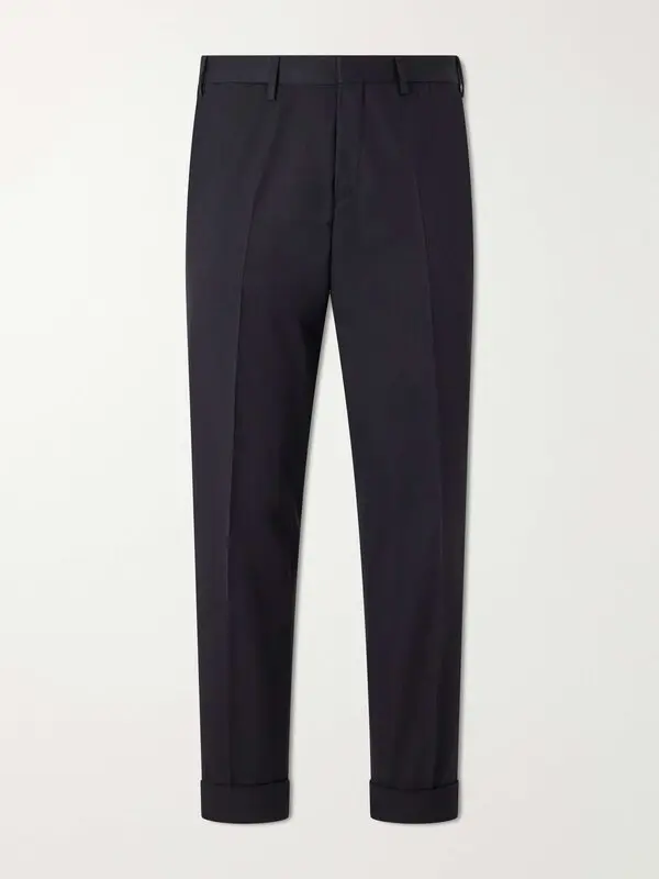 Dries Van Noten Philip Straight-leg Cotton And Wool-blend Twill Trousers - Black