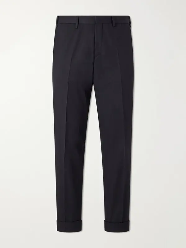 Dries Van Noten Philip Straight-leg Cotton And Wool-blend Twill Trousers - Black