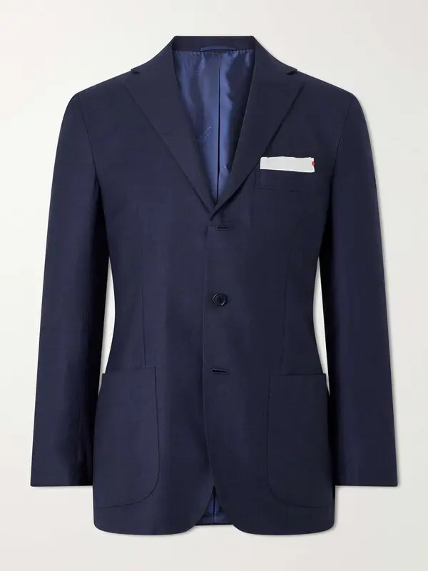 Kiton Virgin Wool Suit Jacket - Navy