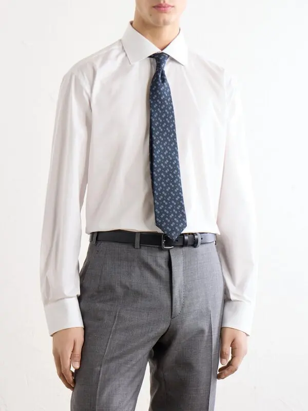 Brioni Cutaway-collar Cotton Shirt