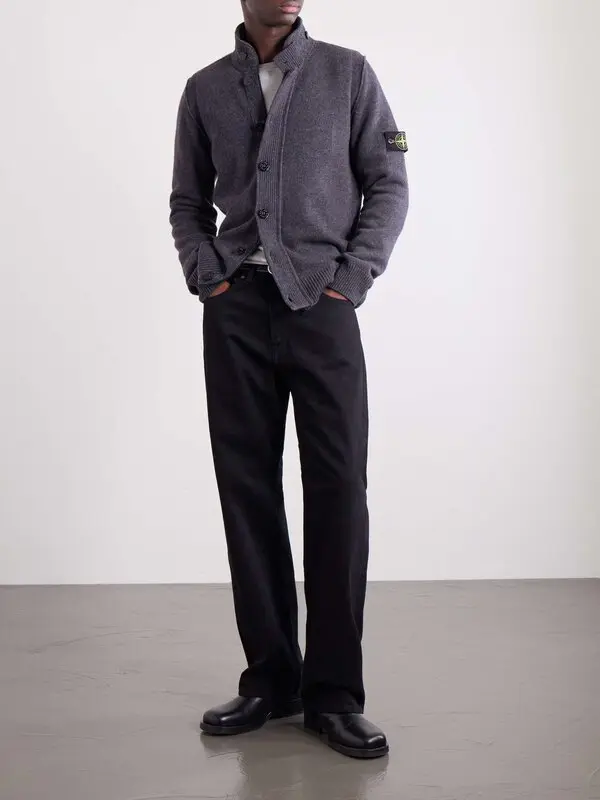 Stone Island Virgin Wool-blend Button-down Cardigan