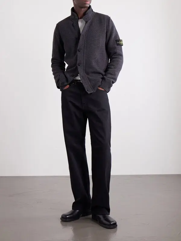Stone Island Virgin Wool-blend Button-down Cardigan