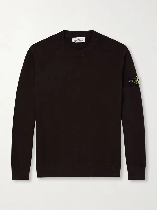 Stone Island Virgin Wool-blend Sweatshirt - Brown