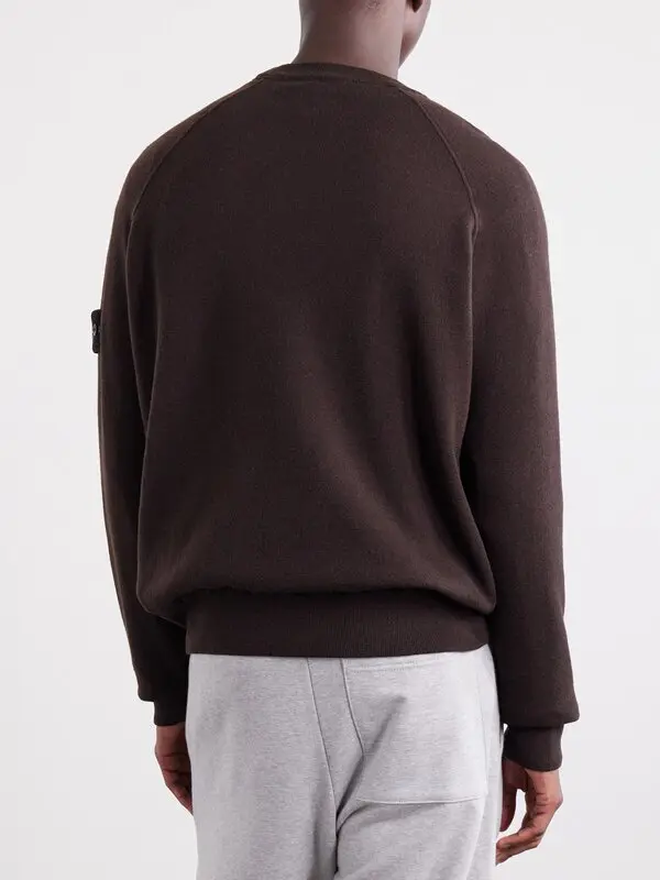 Stone Island Virgin Wool-blend Sweatshirt - Brown