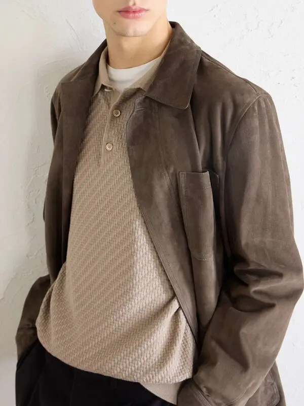 Brioni Woven Cotton, Cashmere And Silk-blend Polo Sweater