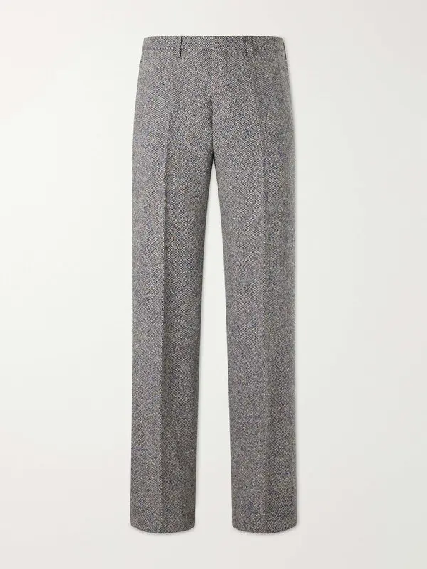 Dries Van Noten Panvel Straight-leg Wool-twill Trousers - Gray