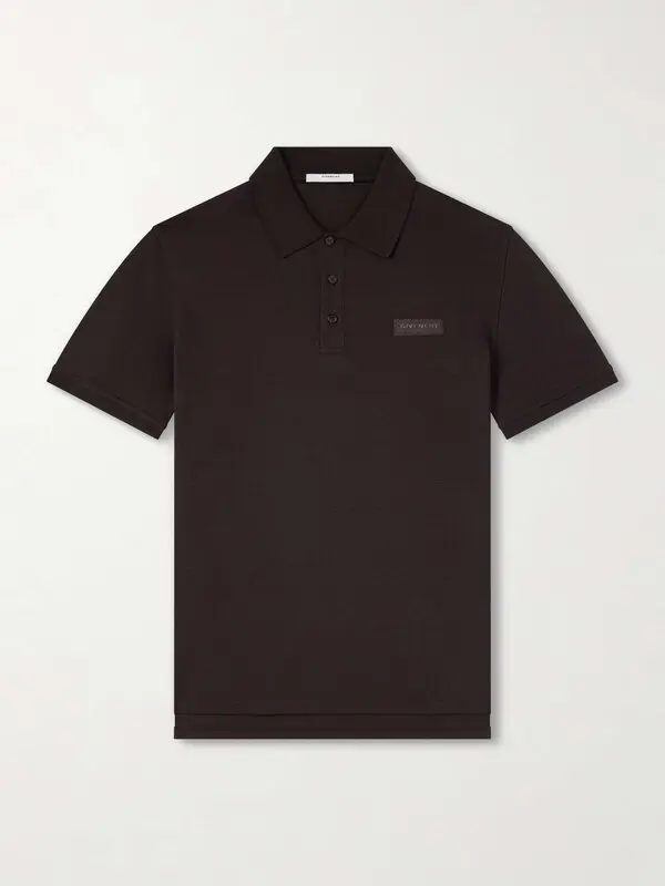 Givenchy Logo-appliquéd Cotton-piquéd Polo Shirt - Brown
