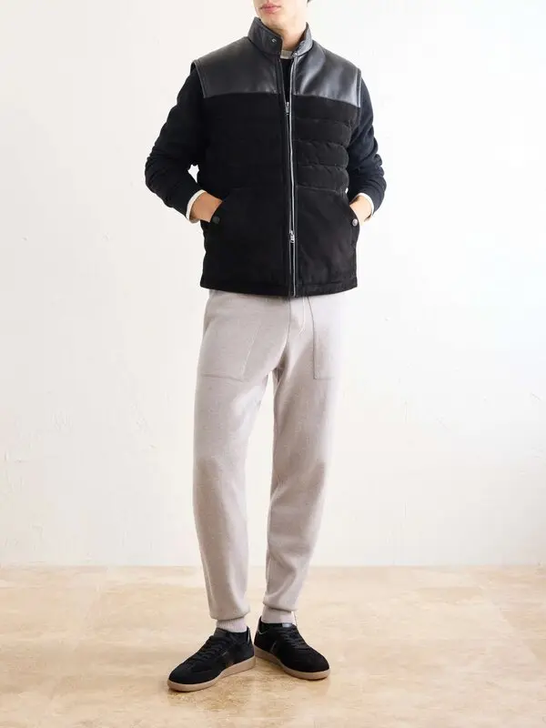 Brioni Leather-trimmed Suede Gilet