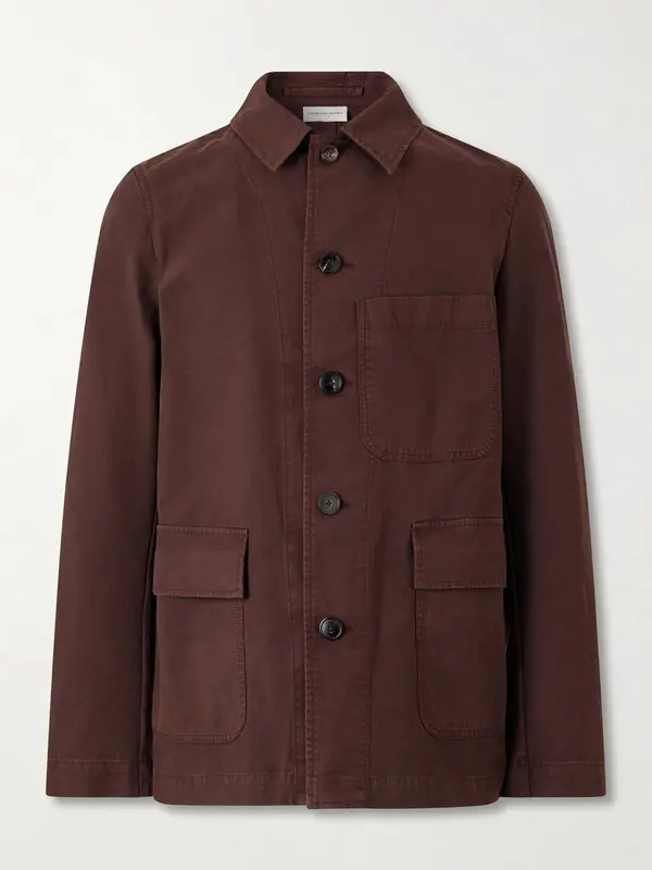 Dries Van Noten Braxton Garment-dyed Cotton Jacket - Burgundy