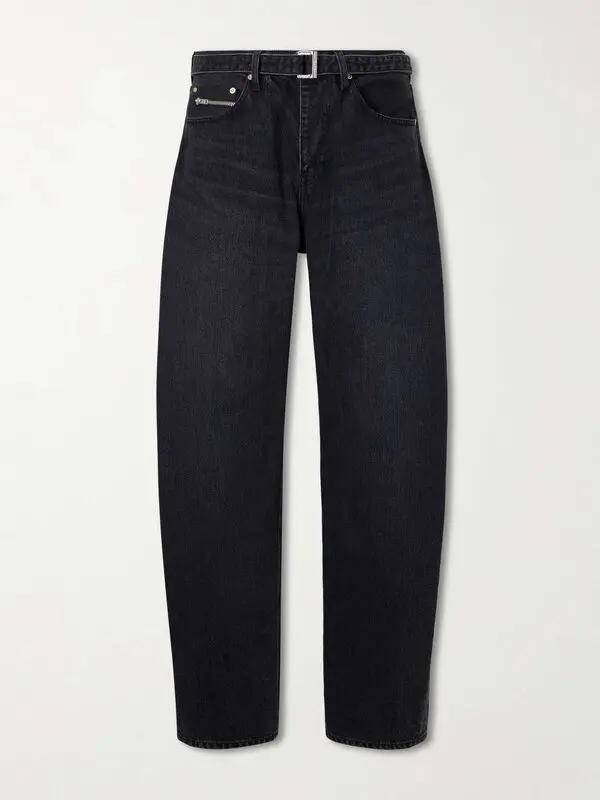 Sacai Wide-leg Belted Jeans - Black