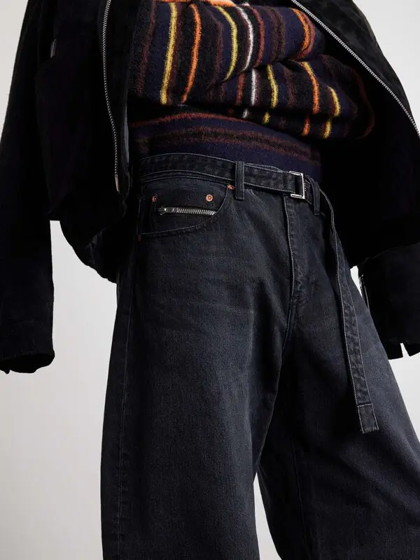 Sacai Wide-leg Belted Jeans