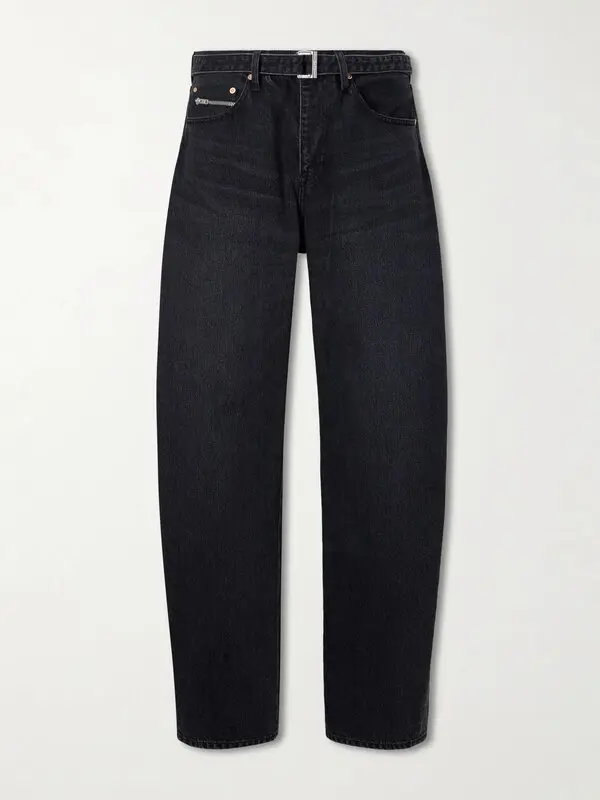 Sacai Belted Wide-leg Tapered Jeans