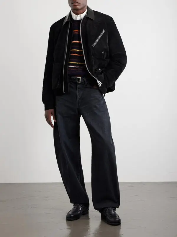 Sacai Belted Wide-leg Tapered Jeans