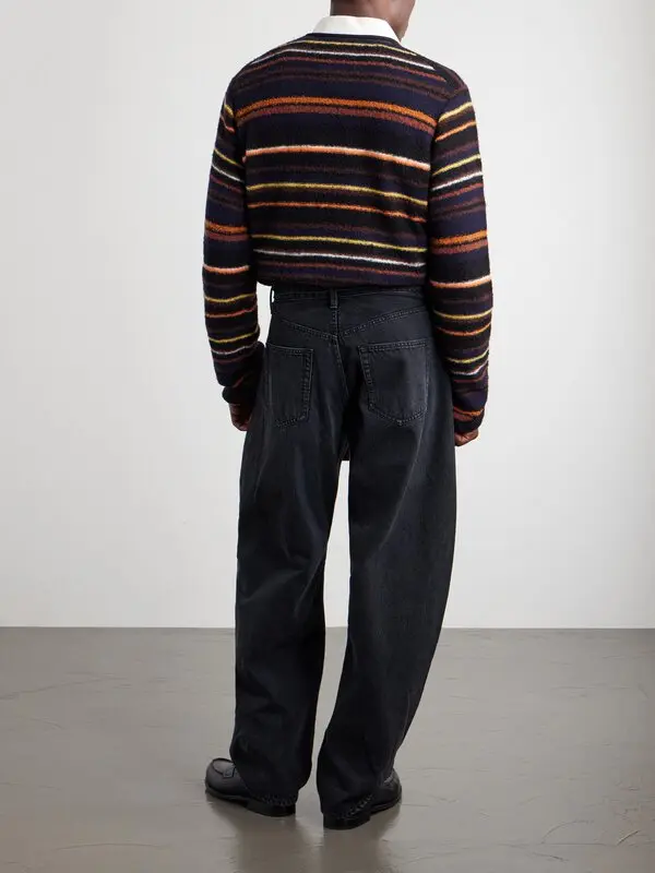 Sacai Belted Wide-leg Tapered Jeans
