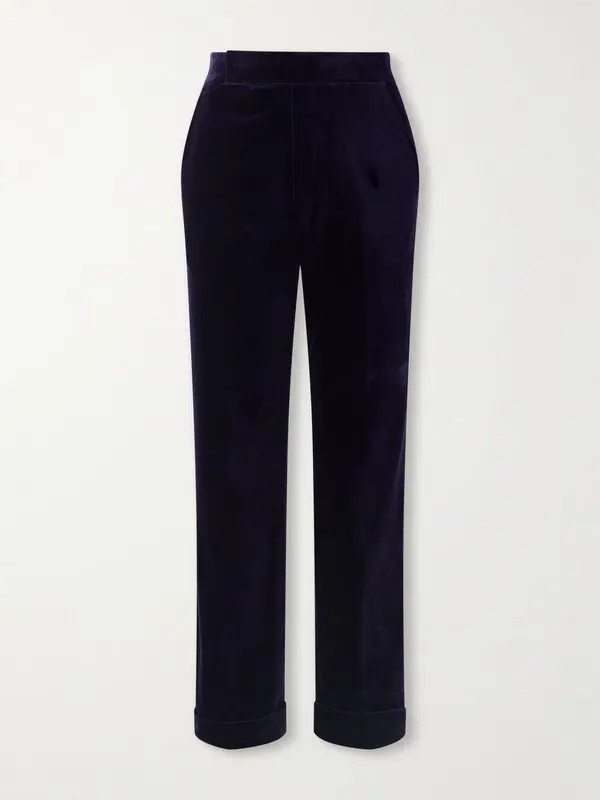 TOM FORD Atticus Straight-leg Velvet Suit Trousers - Purple