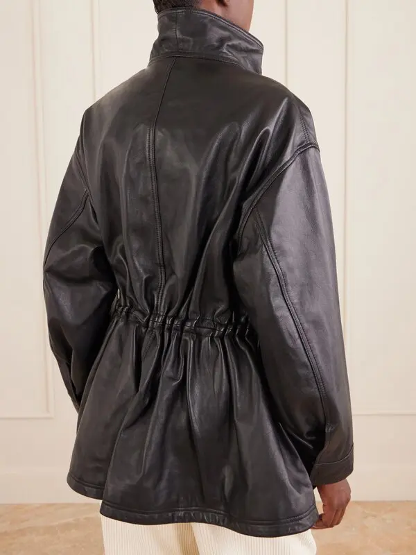 RÓHE Sculptural Gathered Leather Jacket