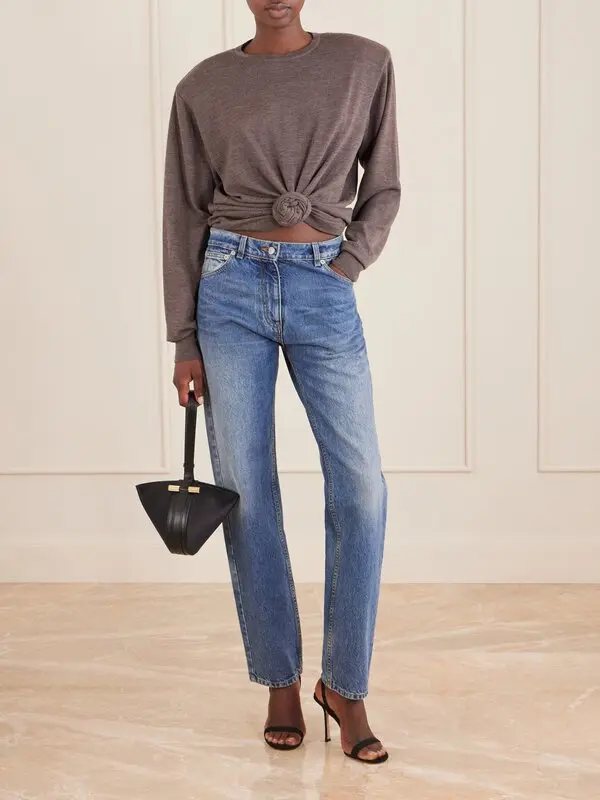 Magda Butrym Knotted Cropped Wool Sweater