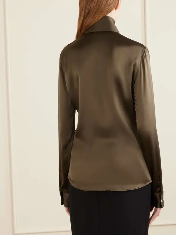 Khaite Ivy Silk-satin Shirt