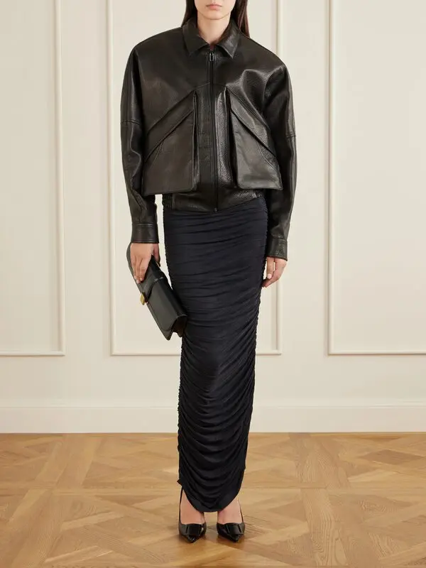 Magda Butrym Textured Leather Biker Jacket