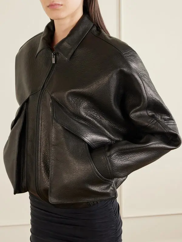 Magda Butrym Textured Leather Biker Jacket
