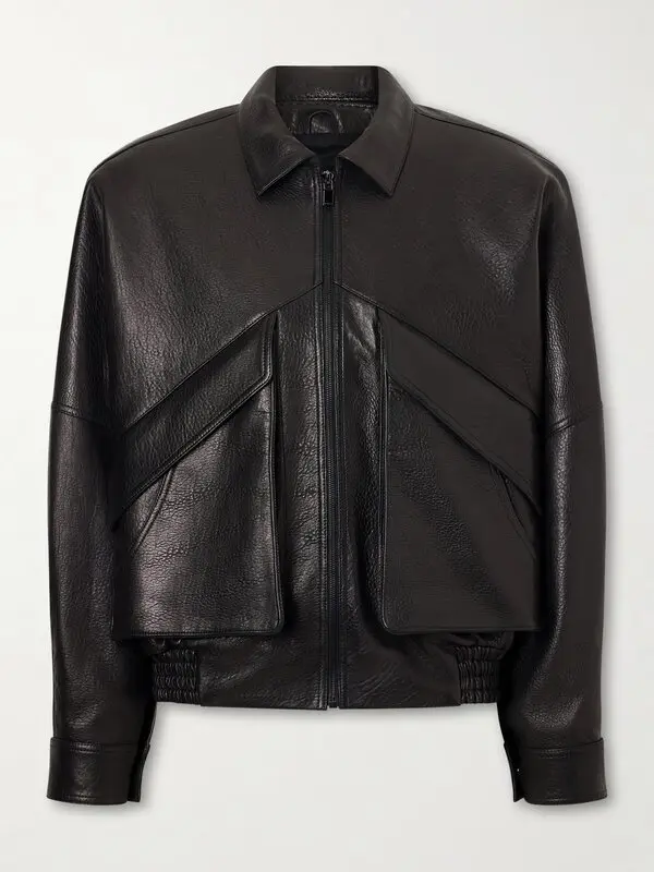 Magda Butrym Textured Leather Biker Jacket - Black