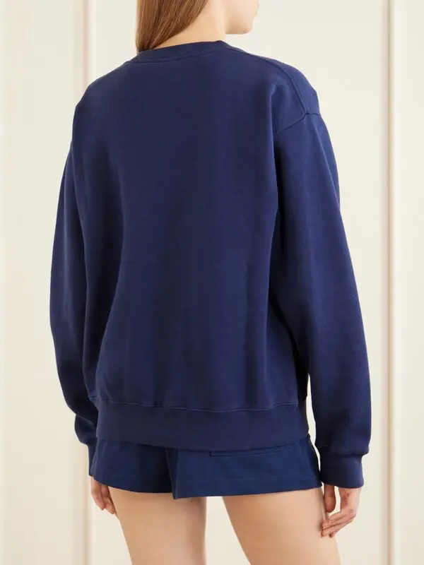 Sporty & Rich Logo-embroidered Cotton-jersey Sweatshirt