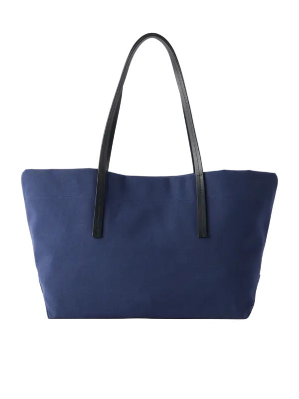 KALLMEYER Driving' Leather-trimmed Canvas Tote - Blue