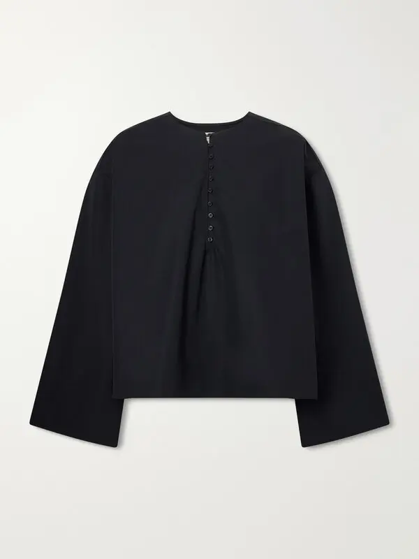 KALLMEYER Marguerite Oversized Cotton-poplin Blouse - Black