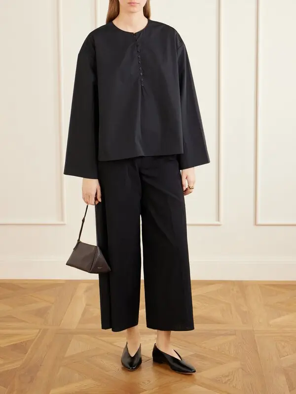 KALLMEYER Marguerite Oversized Cotton-poplin Blouse - Black