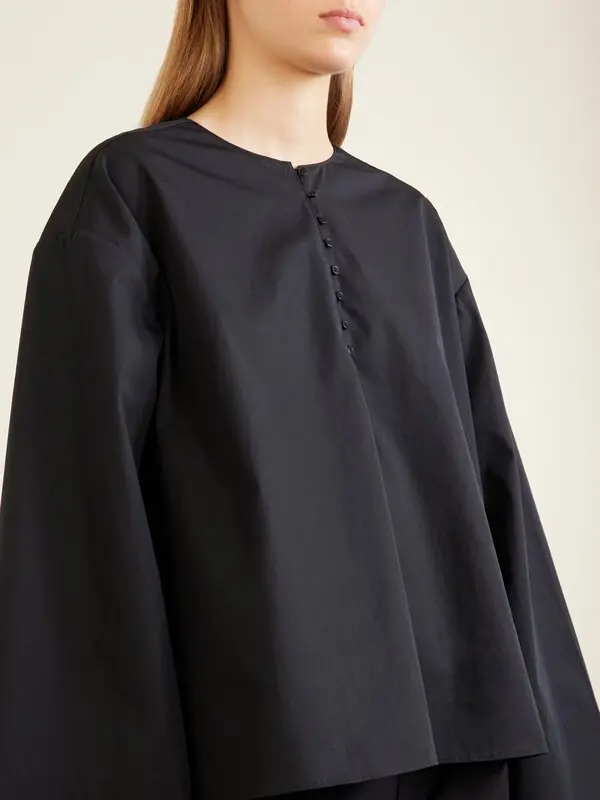 KALLMEYER Marguerite Oversized Cotton-poplin Blouse - Black