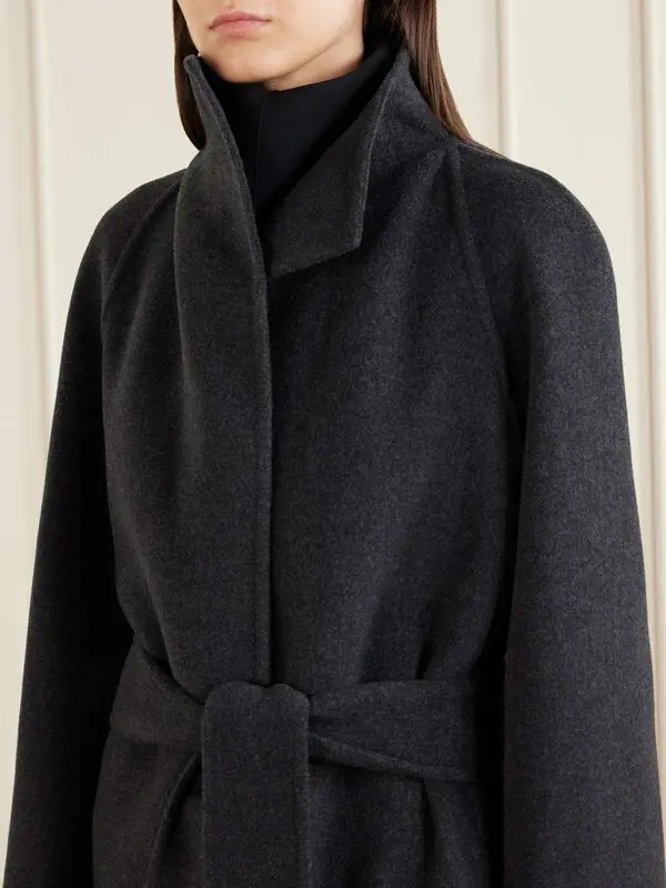 Khaite Romare Belted Wool Long Coat