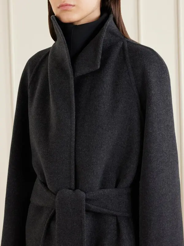 Khaite Belted Wool Long Coat