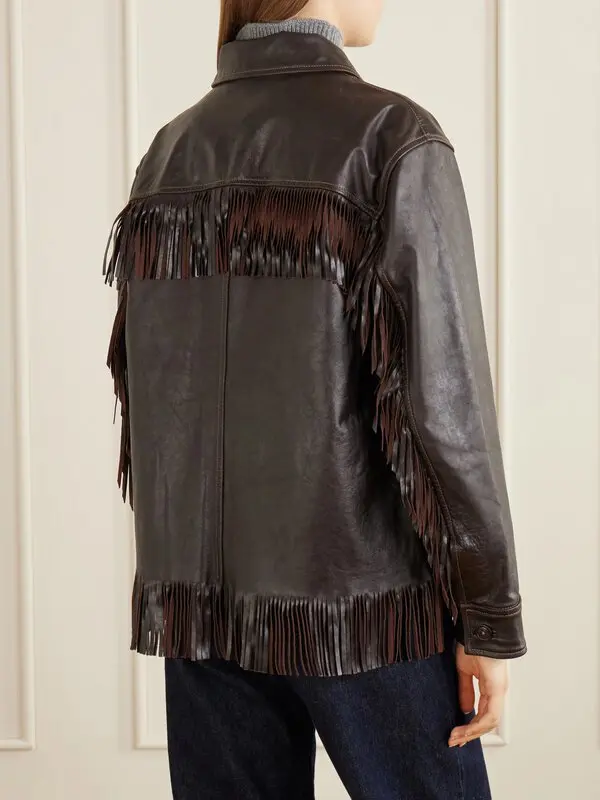 Polo Ralph Lauren Leather Fringe Jacket