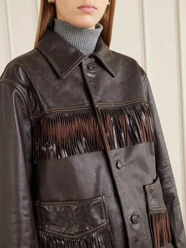 Polo Ralph Lauren Leather Fringe Jacket
