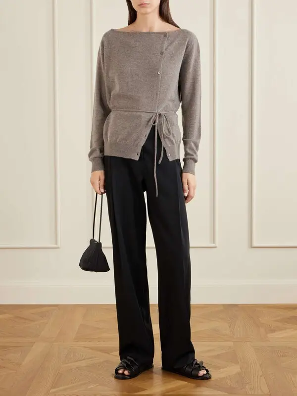 ST. AGNI Pleated Wool Wide-leg Pants