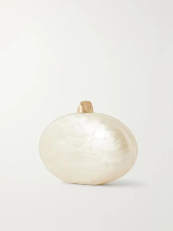 Cult Gaia Eviana Marble-effect Clutch - Neutrals
