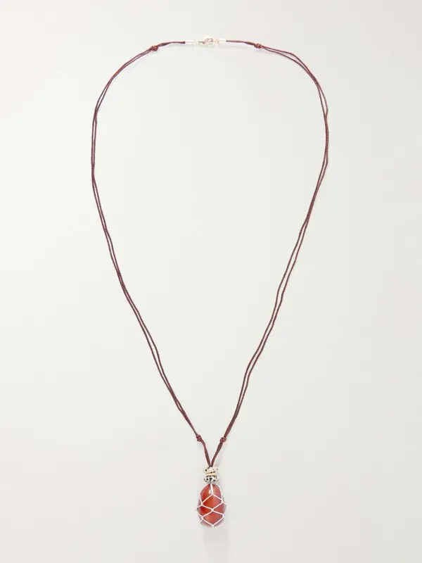 ROXANNE ASSOULIN The Net Stone Carnelian Pendant Necklace - Red