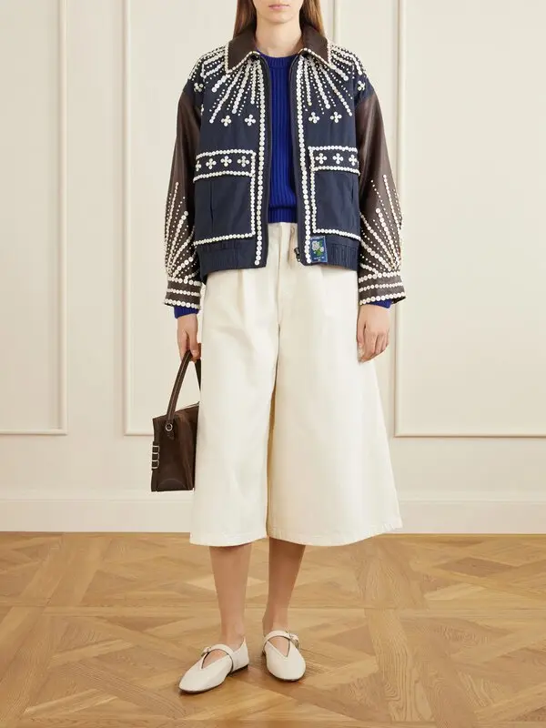 Sea Georgie Embellished Cotton-canvas And Leather Jacket