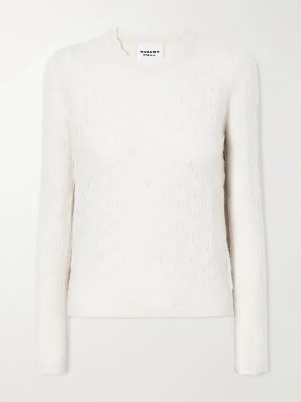 MARANT ETOILE Obeline Wool-blend Crochet Sweater - Neutrals