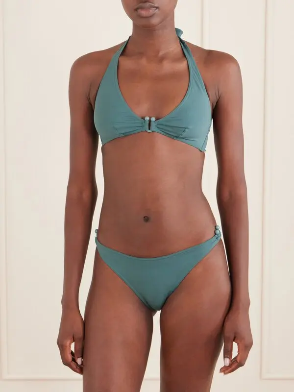 ERES Lou Lou Audacious Embellished Bikini Briefs - Green