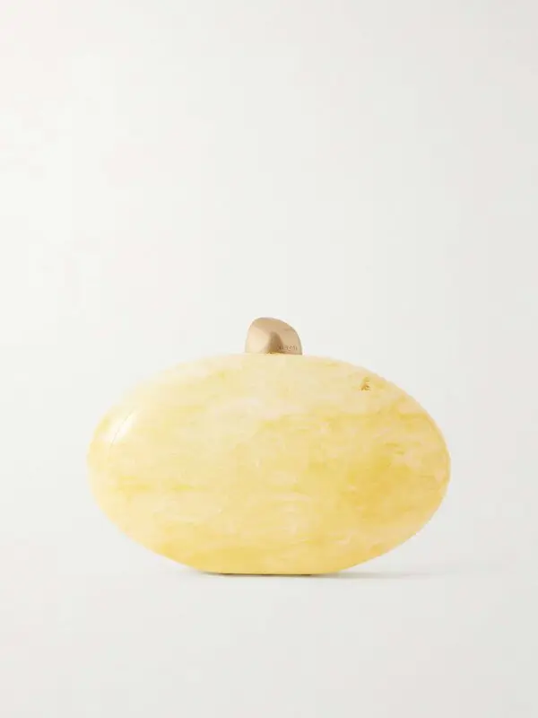 Cult Gaia Eviana Marble-effect Clutch - Yellow