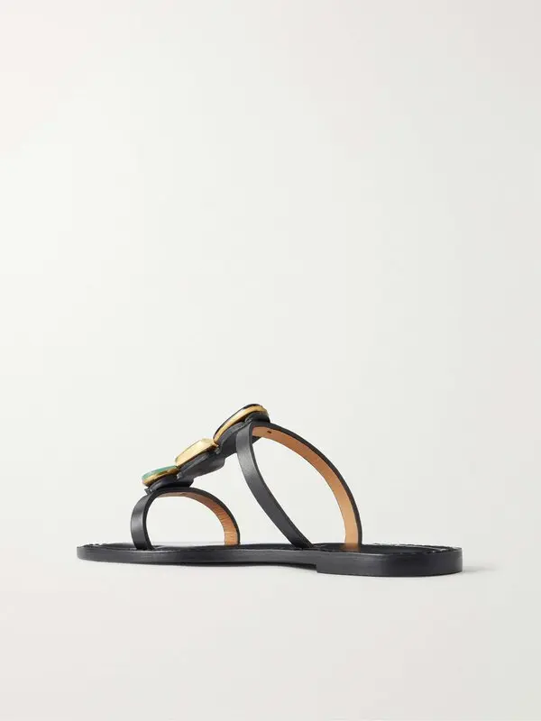 AMANU The Matobo Embellished Leather Sandals